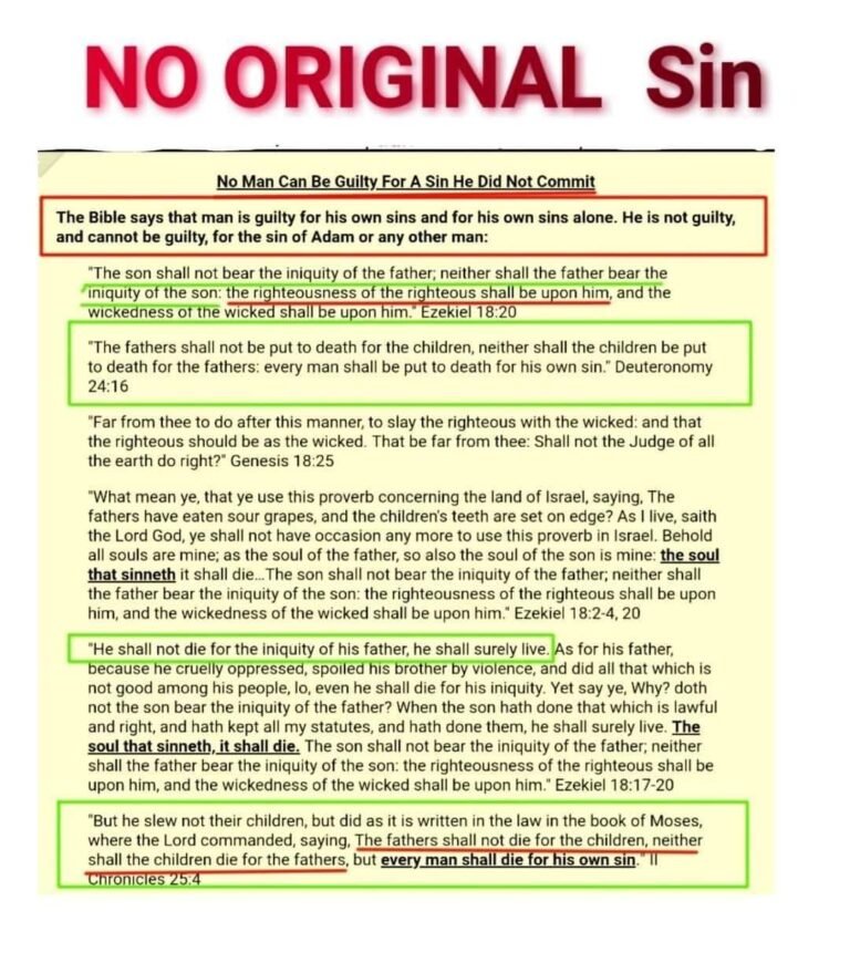 Why will God hold us responsible for the sin committed by Adam and Eve ...