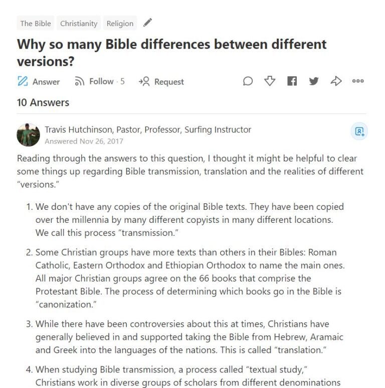 Why so many Bible differences between different versions? - Islam Compass