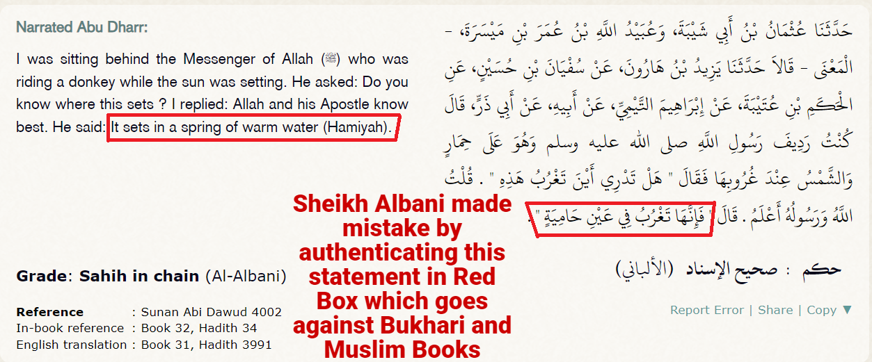 Unreliable Hadith about Sunset in the Spring of Warm Water - Islam Compass